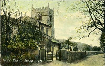 PRINTED POSTCARD OF THE CHURCH, LOW BENTHAM, (NEAR INGLETON), WEST ...
