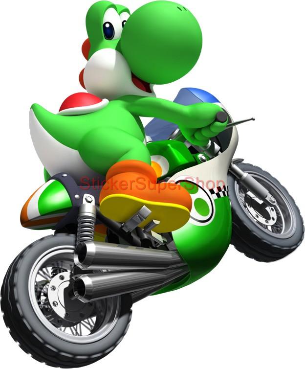 Choose Size - YOSHI On Bike KART Super Mario Decal Removable WALL ...