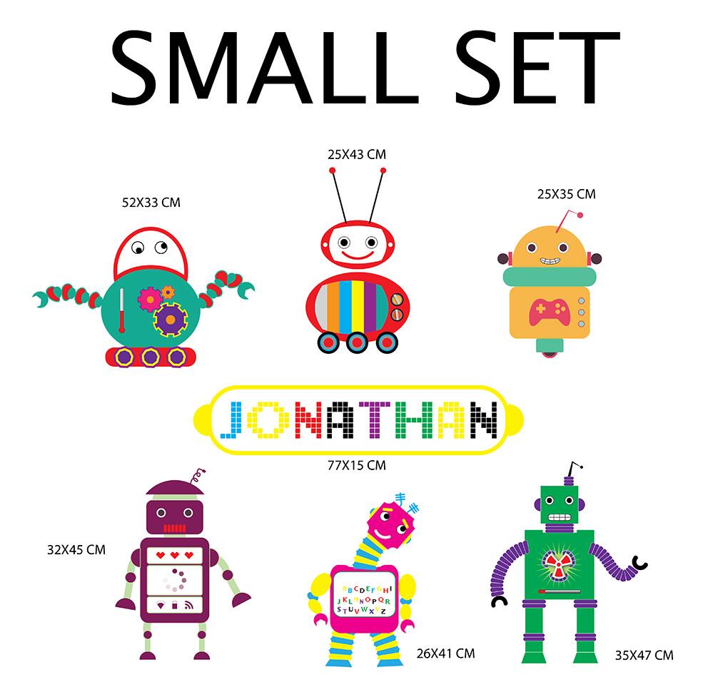 Robots PERSONALIZED Custom NAME Decal WALL STICKER Decor Art Mural ...