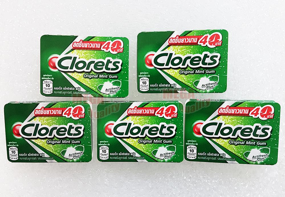 5 x Clorets Cool Mint Coated Gum 30 minutes Freshness 11.2g ...