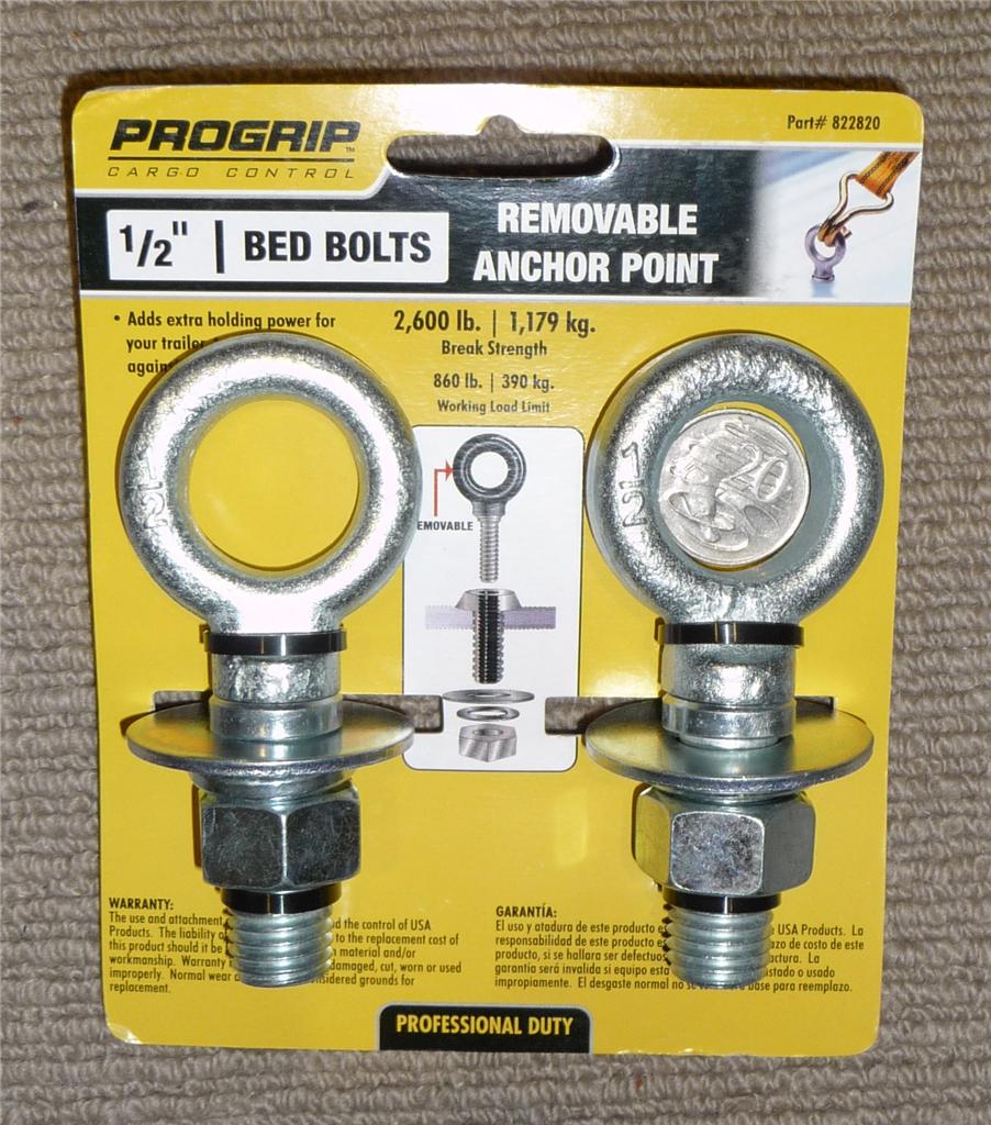 Bed Bolts Removable Eye Bolt, Anchor Point for Trays or Van Walls Size ...