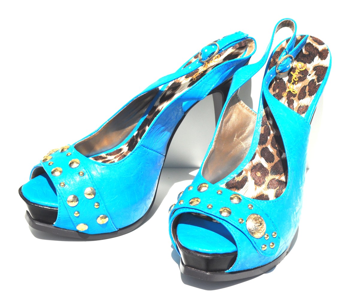 Qupid Light Blue Sexy Womens High Heel Slingback Open Toe Sandals