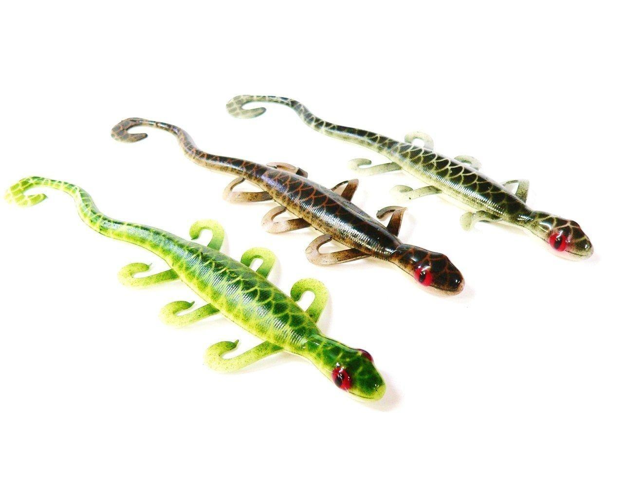 BOGS SICKLE BACK DRAGON LIZARDS 7 INCH BASS BAIT PIKE LURE REALISTIC ...