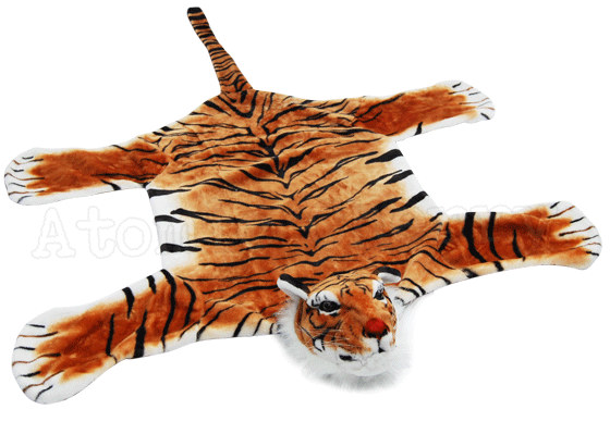 Tiger Floor Rug With Head! Kitsch Retro Rockabilly Faux Fur Safari ...