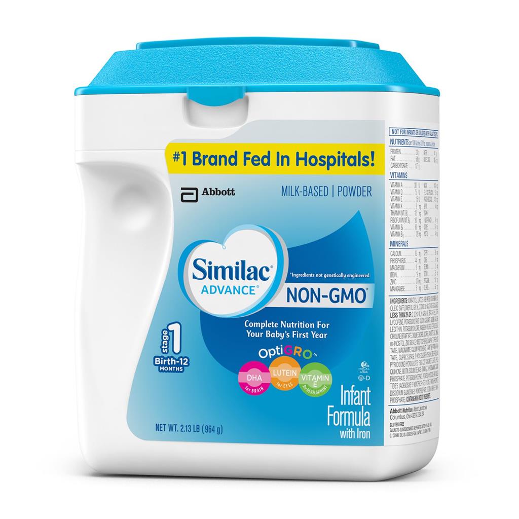 Similac Advance Non-GMO Stage 1 Infant Formula with Iron (34.08 oz.) 2. ...
