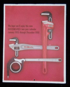 VINTAGE 1965-66 RIDGID TOOLS BIKINI PIN-UP GIRLS CALENDAR, 12pg ...