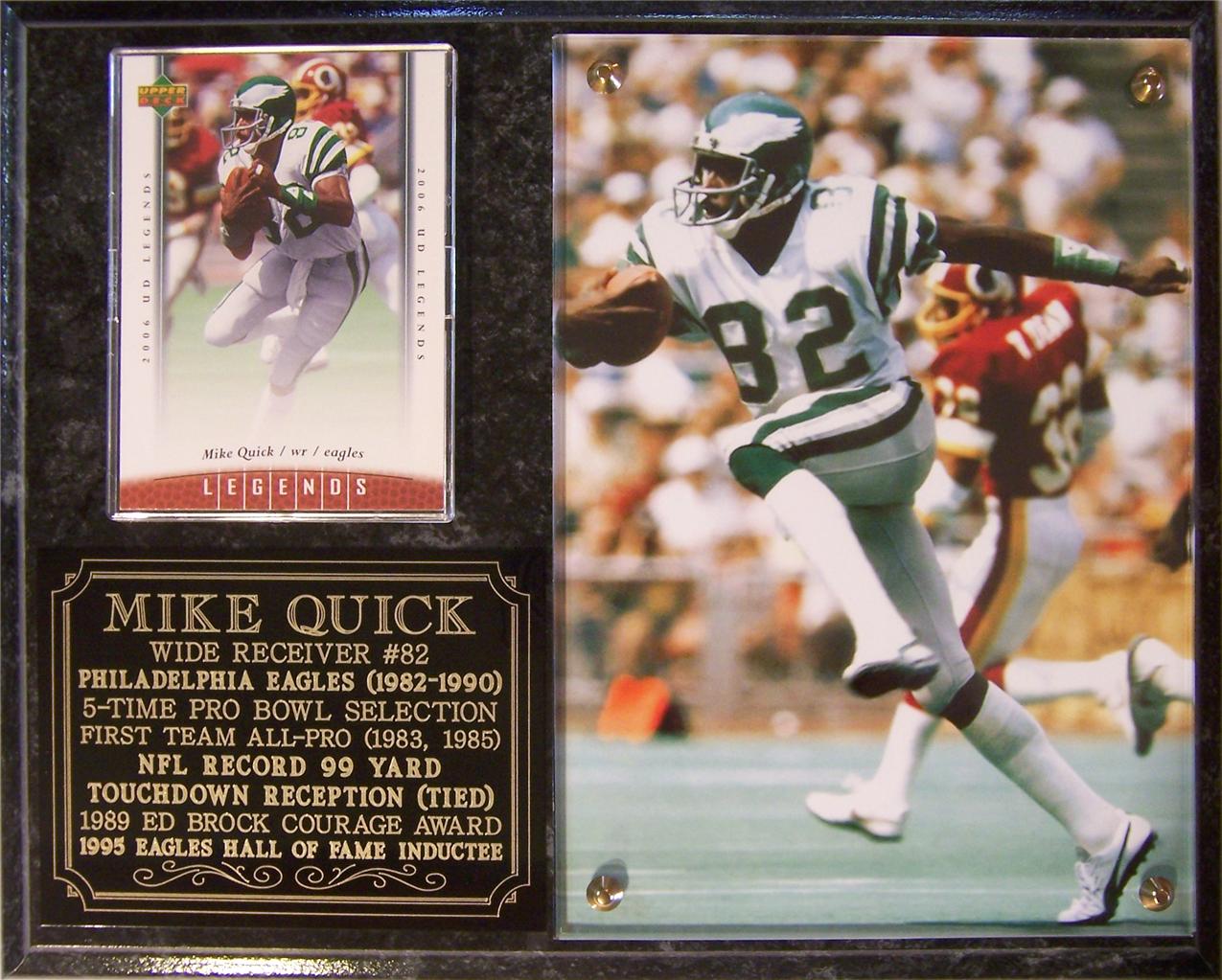 Mike Quick #82 Philadelphia Eagles Legend Photo Card Plaque Eagles Hall ...