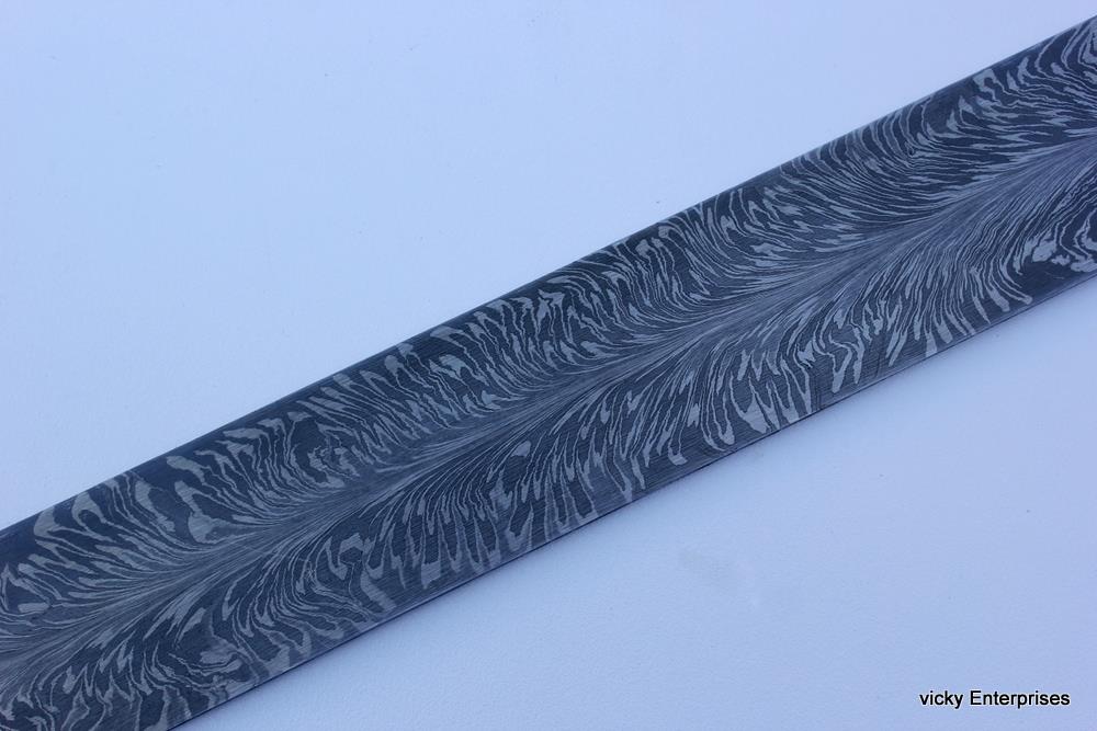 Damascus Knife Custom Handmade - 12.00 Inches Billet - Feather Pattern