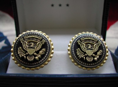 WHITE HOUSE PRESIDENTIAL SERVICE BADGE CUFFLINKS/MILITARY OFFICE/WHMO ...