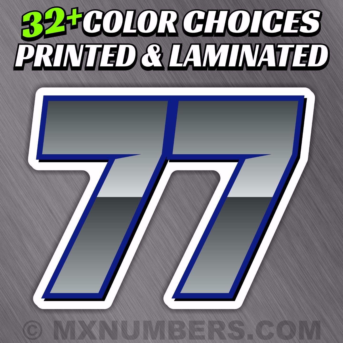 3 Custom Racing Number Plate Decals 4 Colors SX MX ATV Go Kart Dirt ...