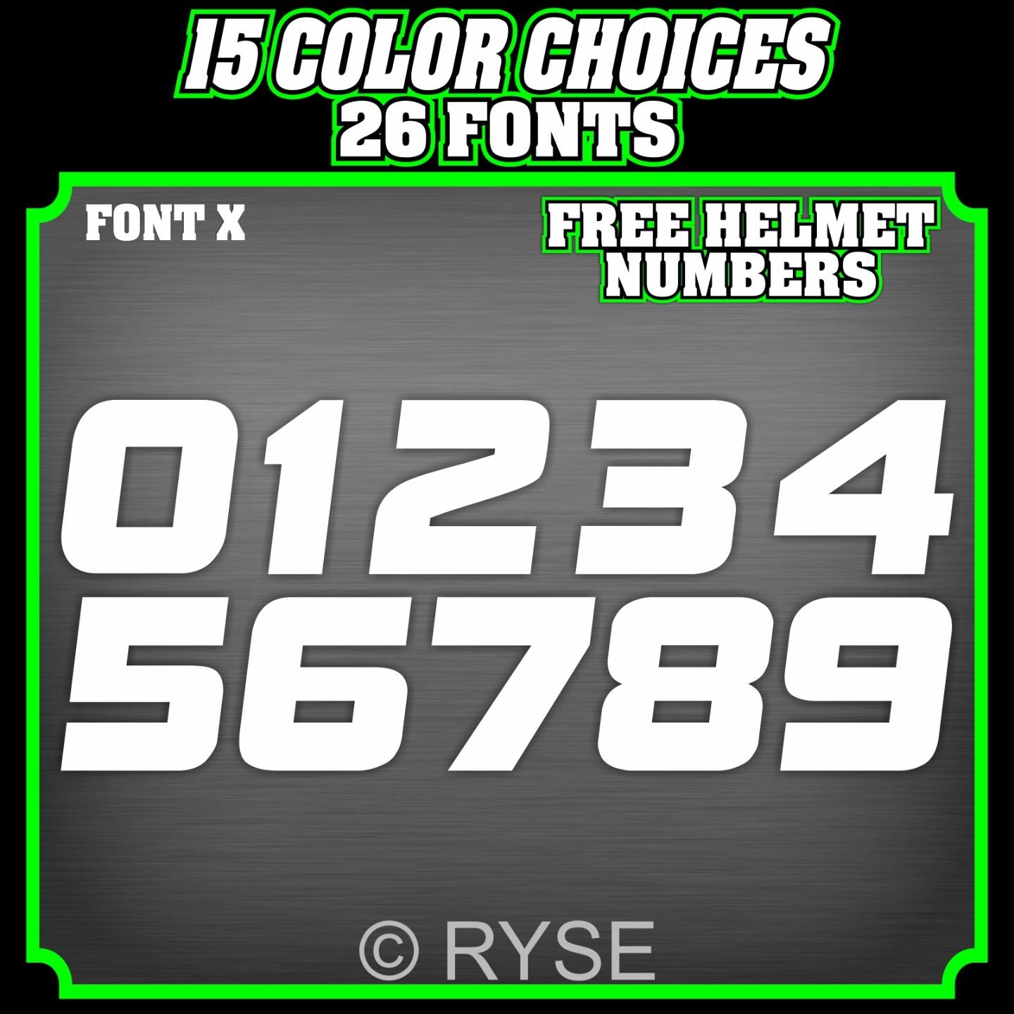 CUSTOM MX MOTORCYCLE NUMBER PLATE DECALS STICKERS **SET OF 3** SX ATV ...