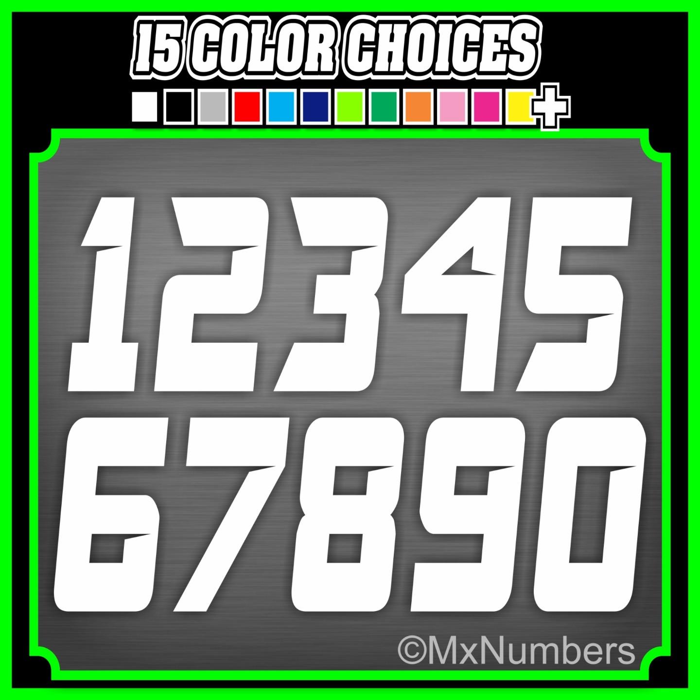 Dirt Bike Number Decals Motocross Plate Set Go Kart ATV MX RM CRF Race ...