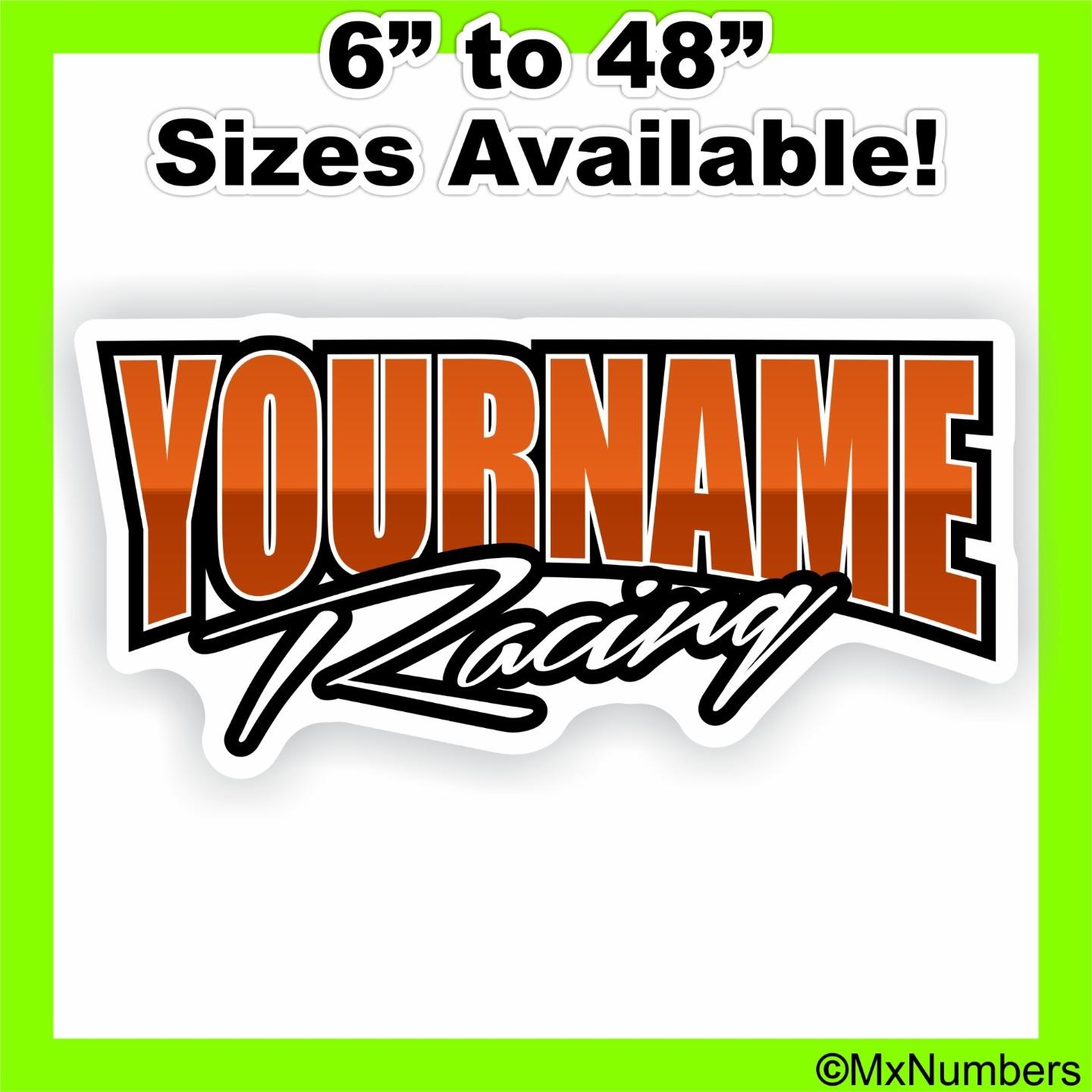 Custom Your Name Racing Decals Trailer Truck MX ATV Race Car Go Kart ...
