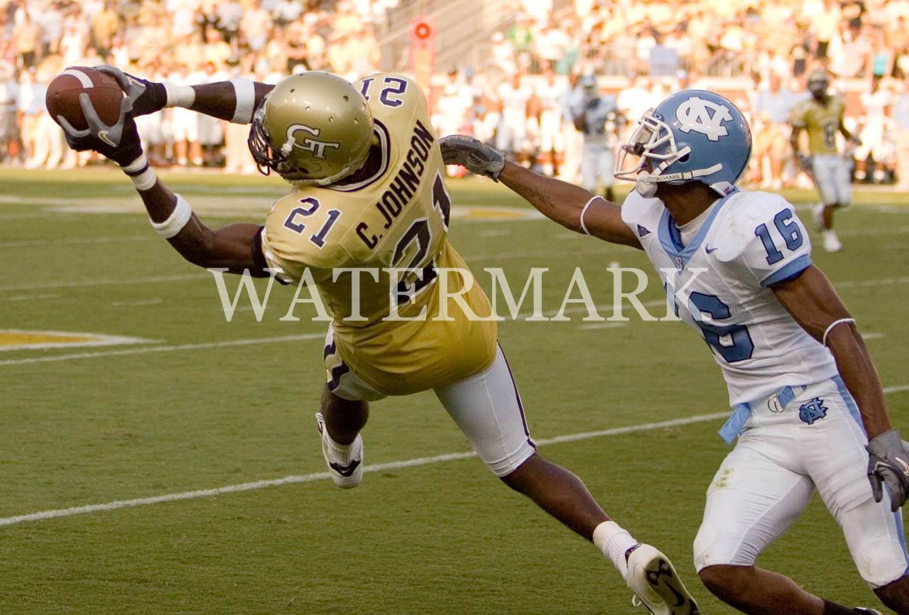 Calvin Johnson Georgia Tech Great Diving Catch 8x10 Color Photo College ...