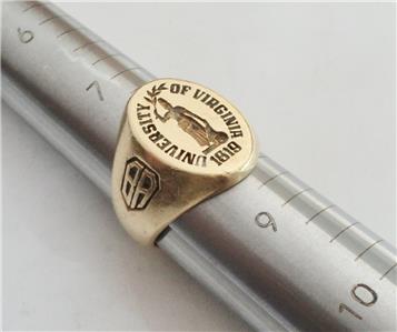 Artcarved 14K Gold '99 B/A University Of Virginia Class Ring Sz 8