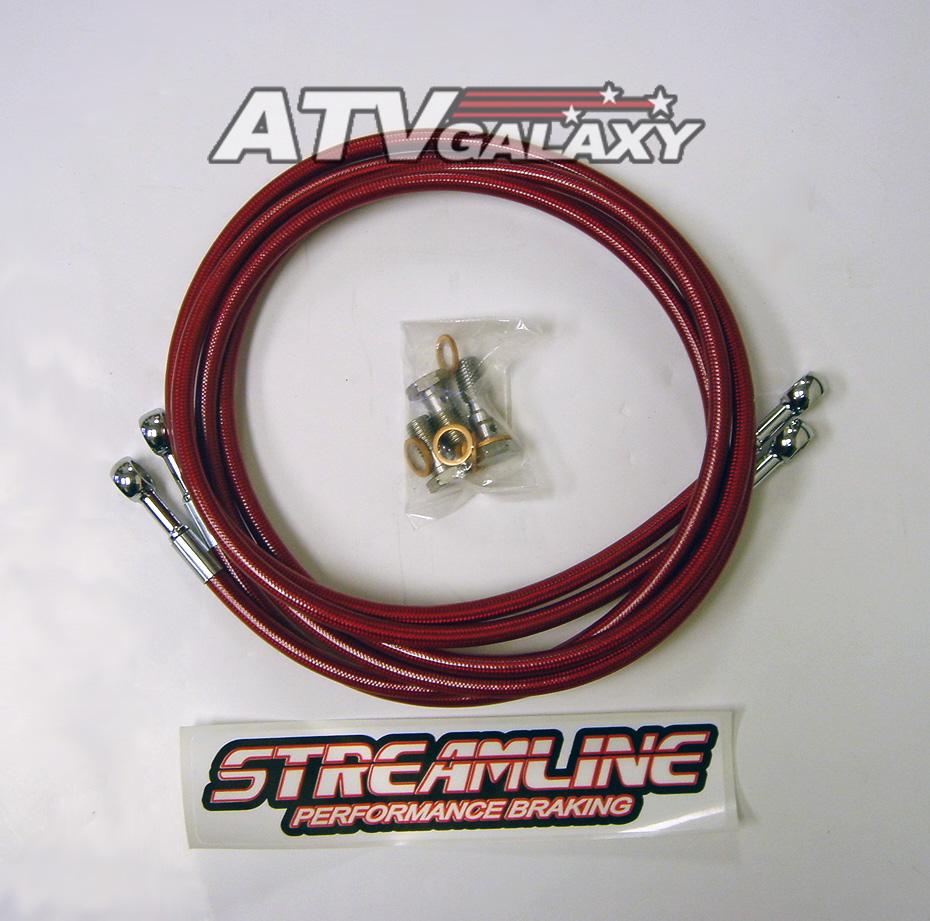 Streamline 54" ATV Front Brake Lines RED Yamaha Raptor 250 08 09 10 11 ...