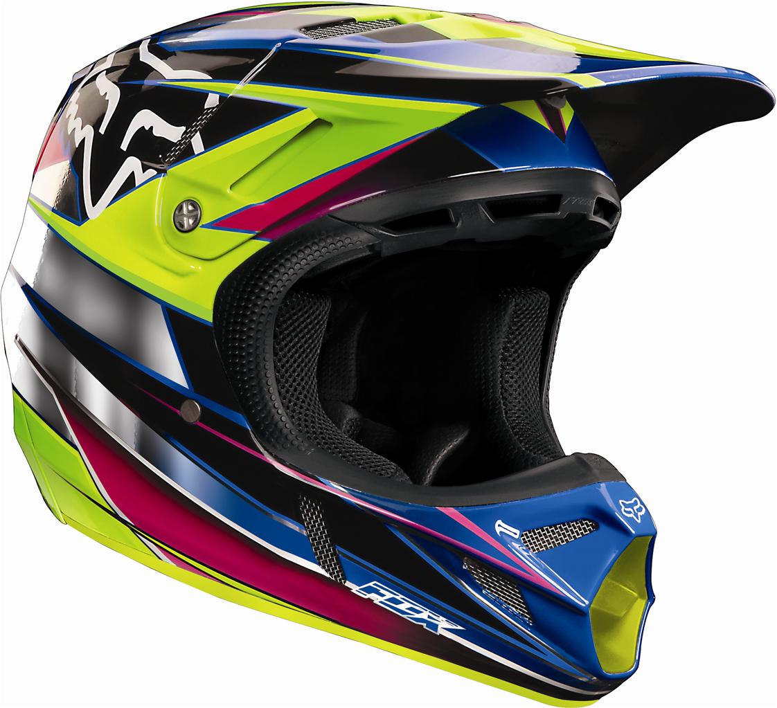 NEW Fox Racing V4 RACE Helmet CHROME Full Face 02715-010 XL L M MX ATV ...