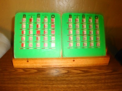 BINGO CARD HOLDER WOOD GREAT FOR EVERYONE | eBay