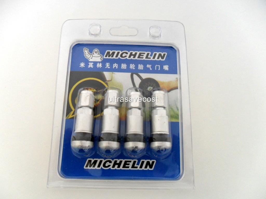 Silver Car Aluminium Tubeless Wheel Tire Valve Stem Michelin Style Dust ...