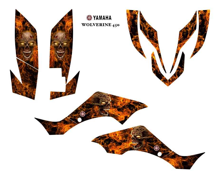 YAMAHA Wolverine 450 ATV Graphic Decal Sticker Kit #9500N | eBay