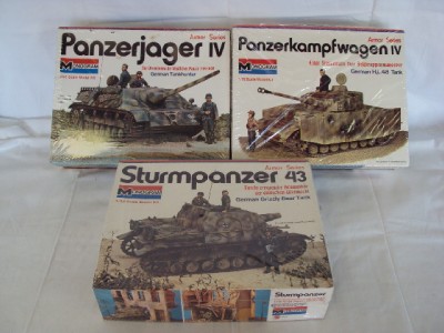 3 Monogram Armor Series German Plastic Model Kits 1/32