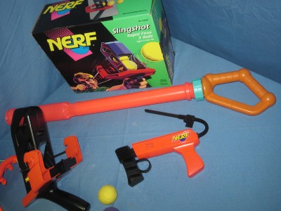 Vintage 1990s NERF Gun Lot Including Slingshot in Box, Accessories and ...