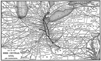 Map 1900 Toledo and Ohio Central Railroad | eBay