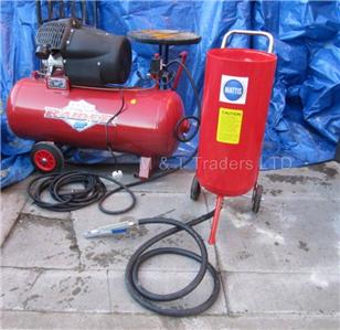 Set up for RA10 Sand Blast Pot Compressor Airline & Media