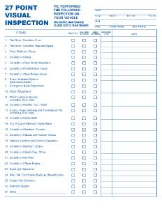 1000 - 27 Point Automotive Service Inspection Forms / 2 Part Carbonless ...
