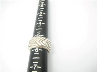 Vintage Tiffany & Co. Sterling Nature Wood Groove Wide Band Vintage Tiffany & Co. Sterling Nature Wood Groove Wide Band