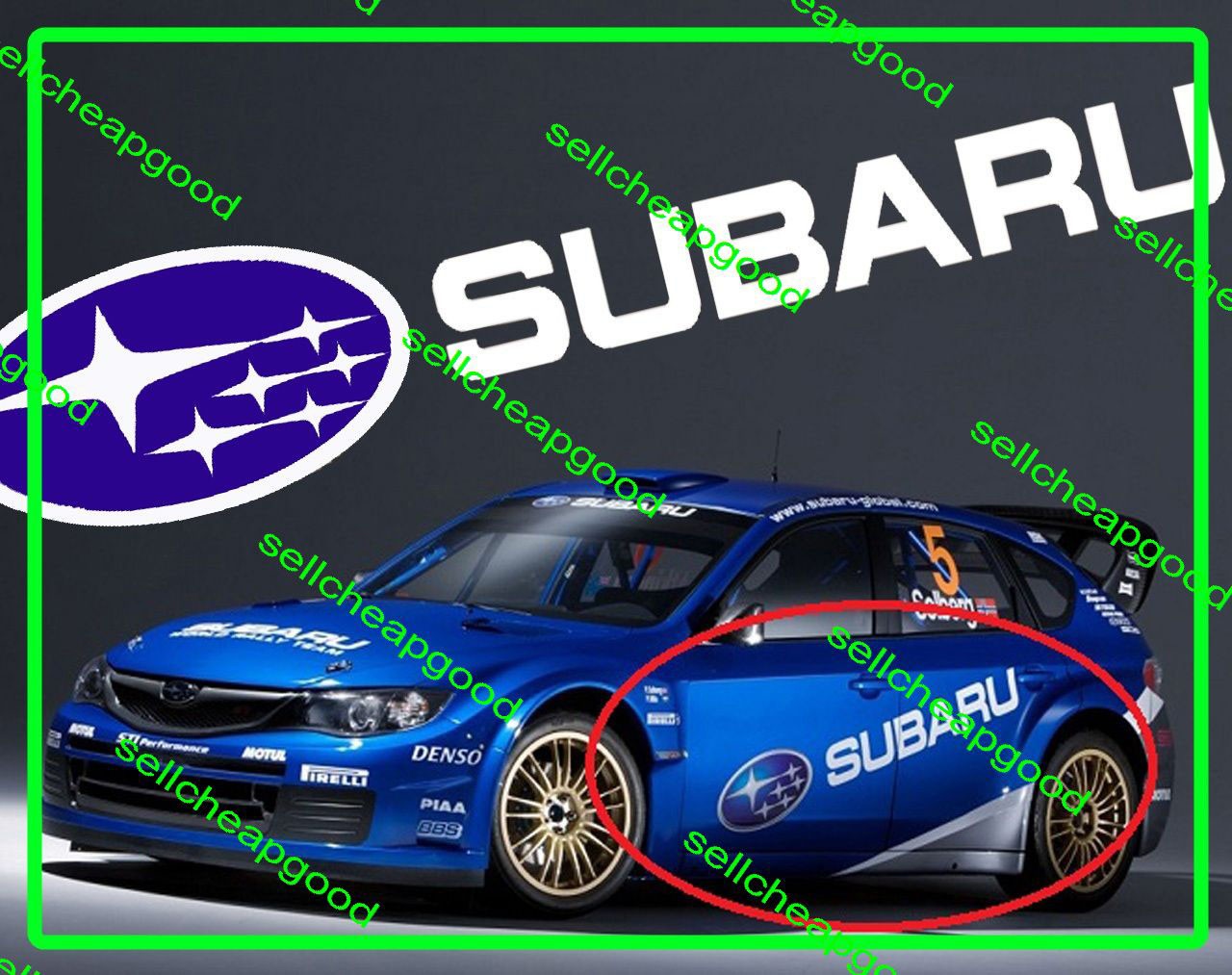Subaru Impreza WRC Rally Car Sides Pair Decal Sticker Legacy Forester ...