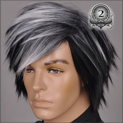 GW411 Black Gothic Noble Fashion EMO Show Men's Wig New | eBay