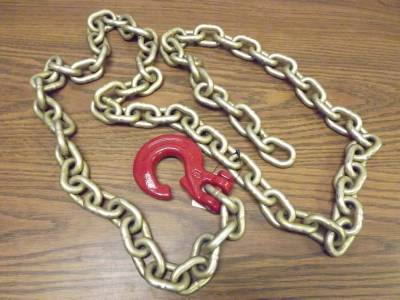 LOGGING CHAIN - CHOKER CHAIN - 8 Feet with Choker Hook 3/8 Grade 70 ...