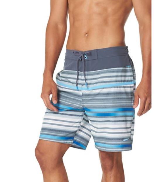 NEW! MEN'S SPEEDO TWO TONE STRIPE ACTIVE FLEX UV 50+ E BOARD SWIM SHORT ...