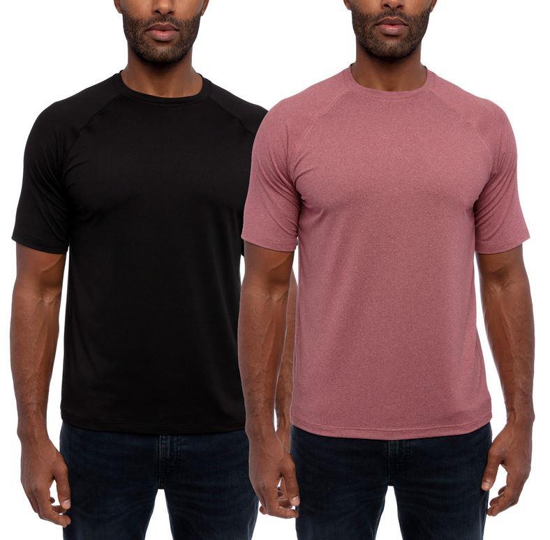 NEW MEN'S GLACIER PERFORMANCE 2 PACK EVERYDAY TEE 4 WAY STRETCH T-SHIRT ...
