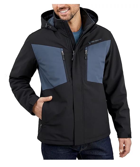 NEW! MEN'S FREE COUNTRY THERMO 4-WAY STRETCH SUPER SOFTSHELL SKI JACKET ...