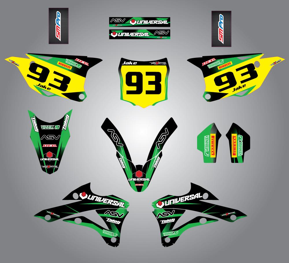 Custom Graphics Full Kit For Kawasaki KX 85 2014 - 2019 Thunder Style ...