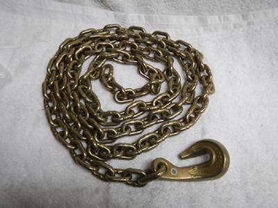 PEERLESS 9/32" Military Aircraft Tie down Chain 9 Ft. w/ CURVED Grab ...