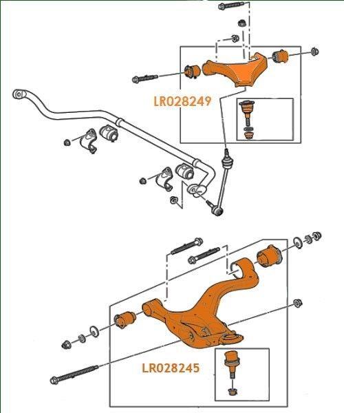 LAND ROVER LR3 LR4 FRONT LOWER CONTROL ARM KIT W/ HARDWARE LR028245 ...