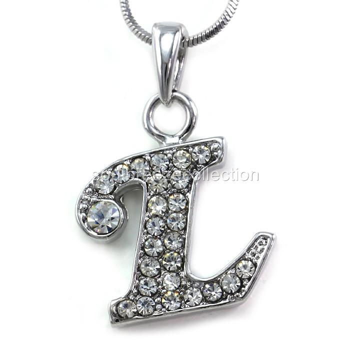 Alphabet Initial Letter L Pendant Necklace Charm Silver Tone Teen ...