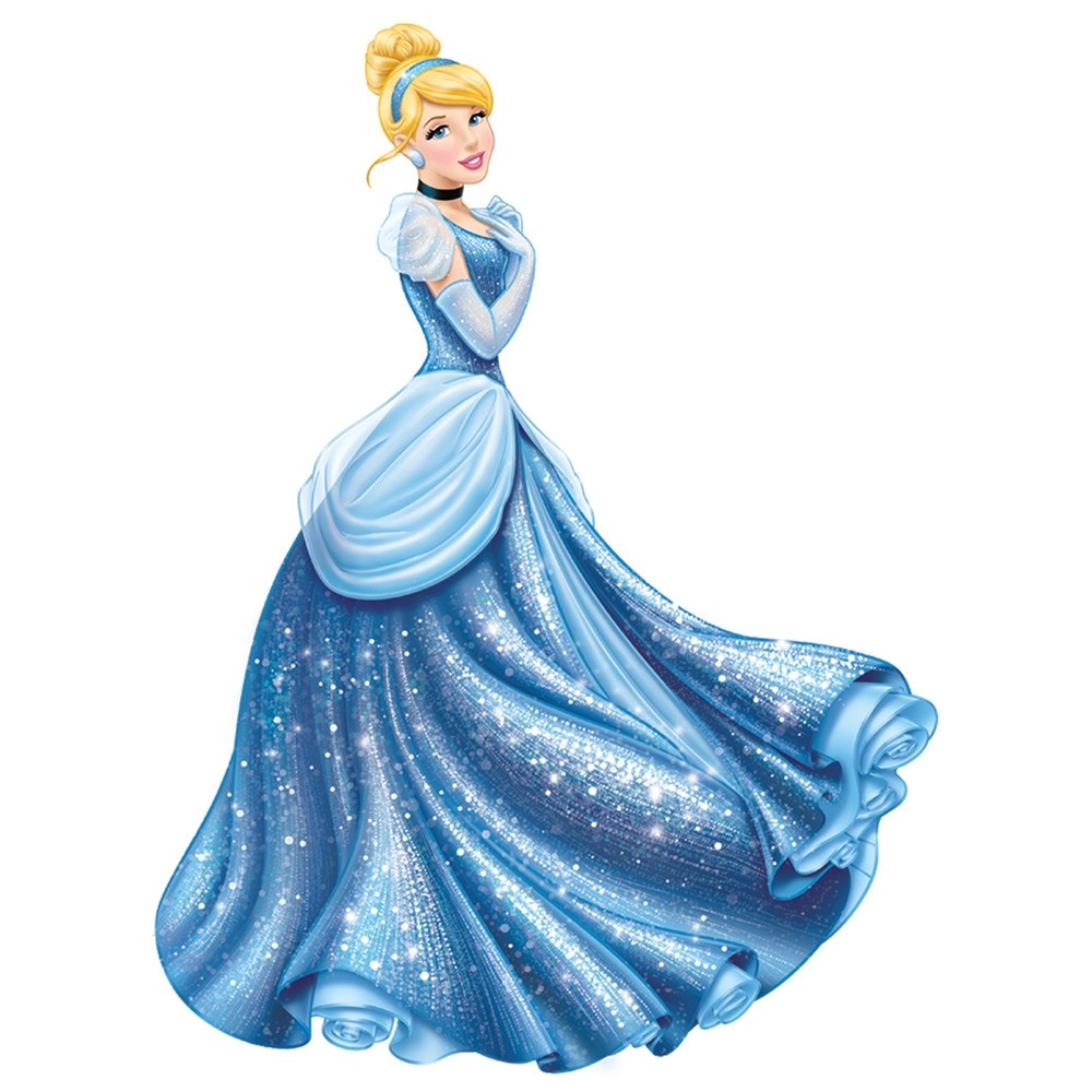GIANT CINDERELLA GLAMOUR WALL DECALS Disney Princess Stickers Blue Room ...