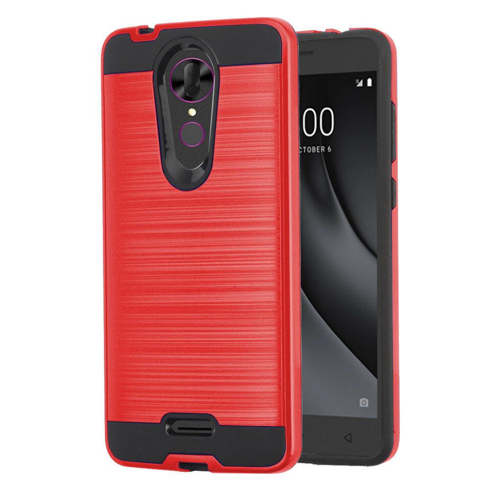 For TMOBILE REVVL PLUS (6 inch) Case Hybrid Brushed Metal Phone Cover ...