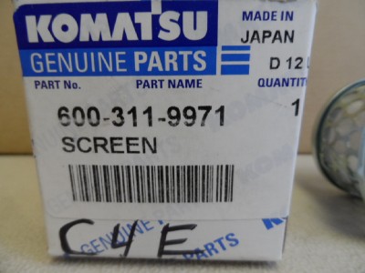 New Genuine Komatsu 600 311 9971 Screen Strainer **NOS** | eBay