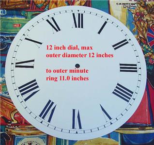 Replacement wall clock dials ,CHOICE OF: 8 inch, 10 inch, 12 inch, 14 ...