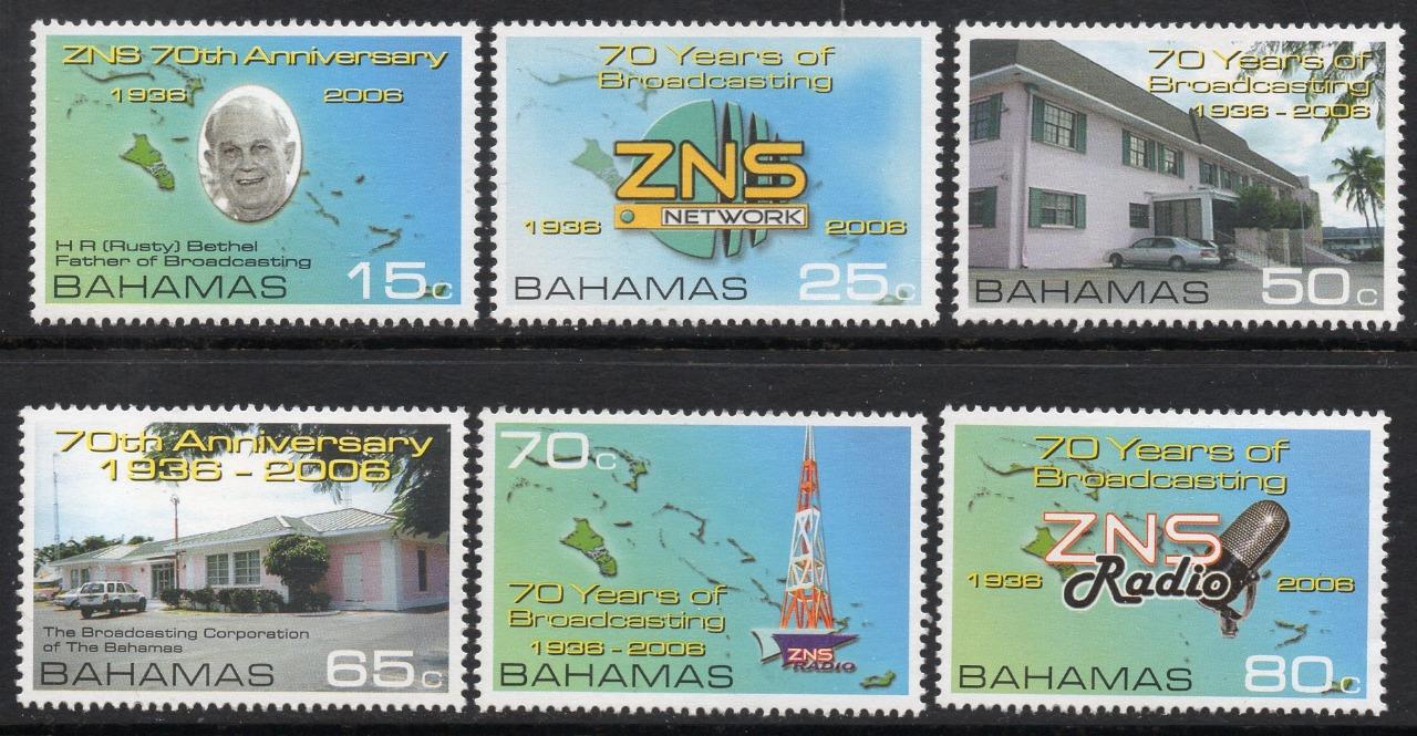 BAHAMAS MNH 2006 SG1419-24 70° anniversario della trasmissione