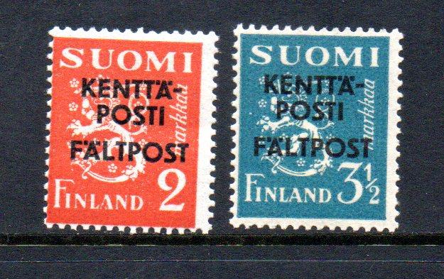 Finlandia Mnh 1943 M394-395 Posta Da Campo Militare