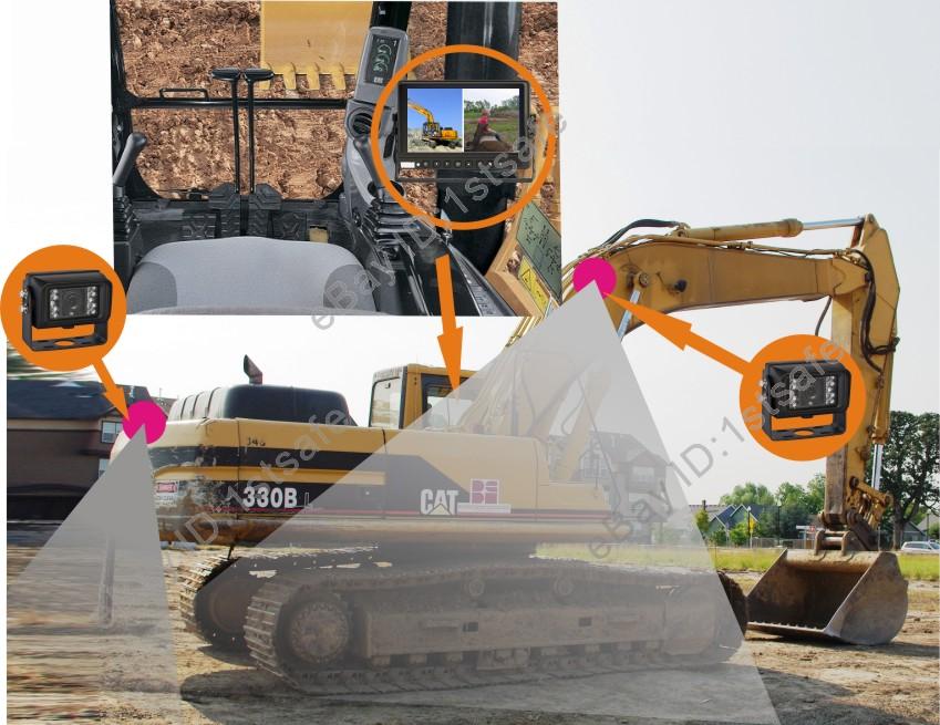 9" QUAD WIRED REAR VIEW BACKUP CAMERA SYSTEM CAB VIDEO OBSERVATION FOR ...