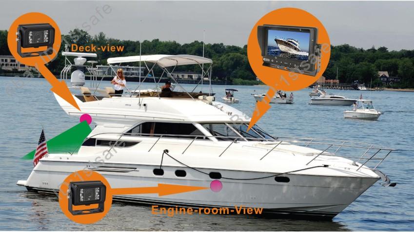 7" WATERPROOF MONITOR+2 WATERPROOF CAMERA,CCTV SYSTEM REAR VIEW FOR ...