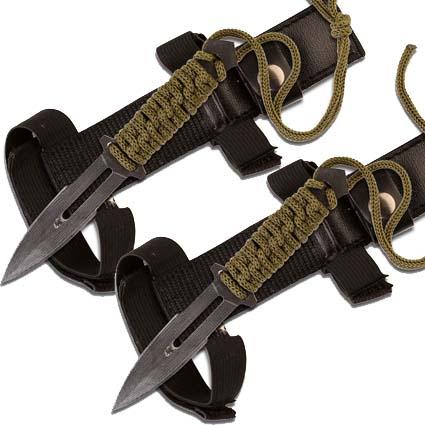 Set of 2) 6 1/2" - G-10 Boot Knife Knives Dagger wLeg Ankle/Arm Sheaths ...