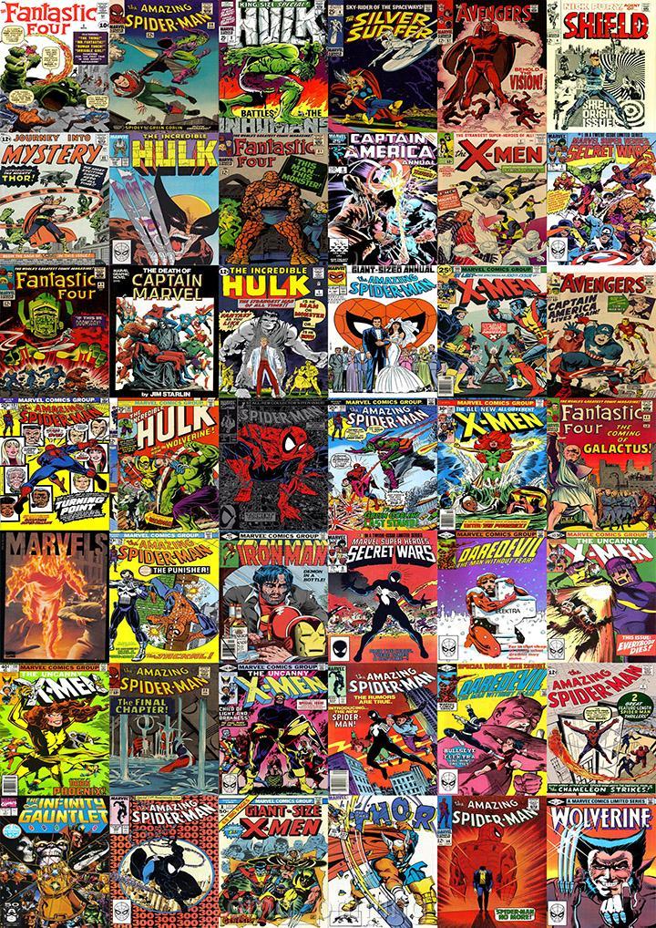 Marvel Comic Cover Collage Mosaic Poster Print / Picture A3 A4 Size | eBay